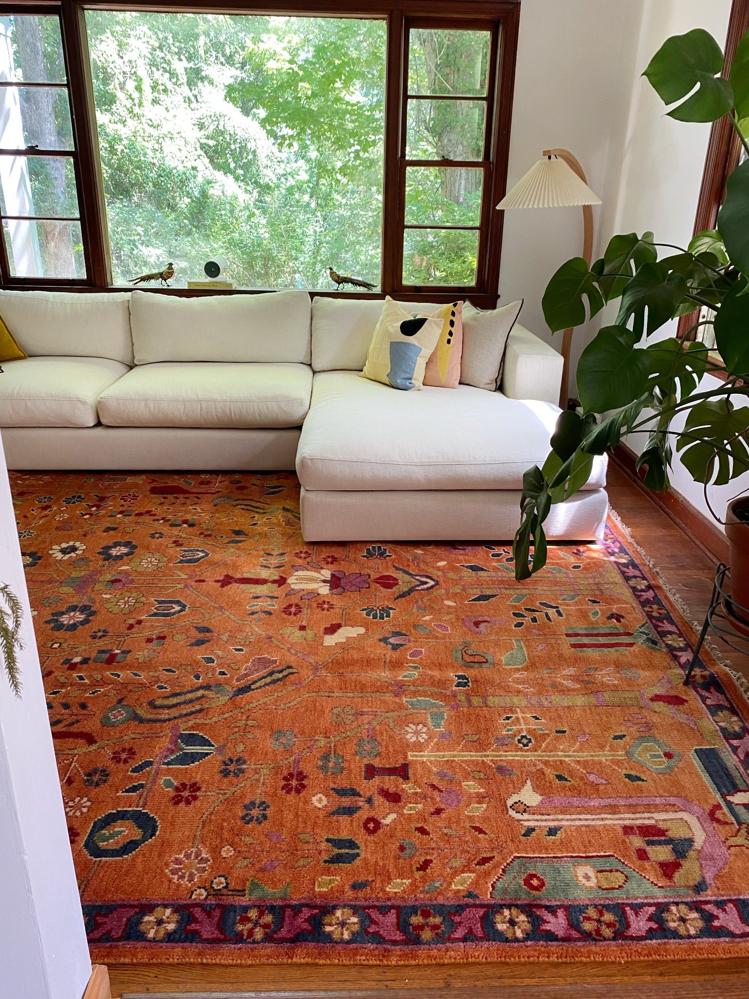 Strada Orange Floral Rug | Lost Hunt Vintage